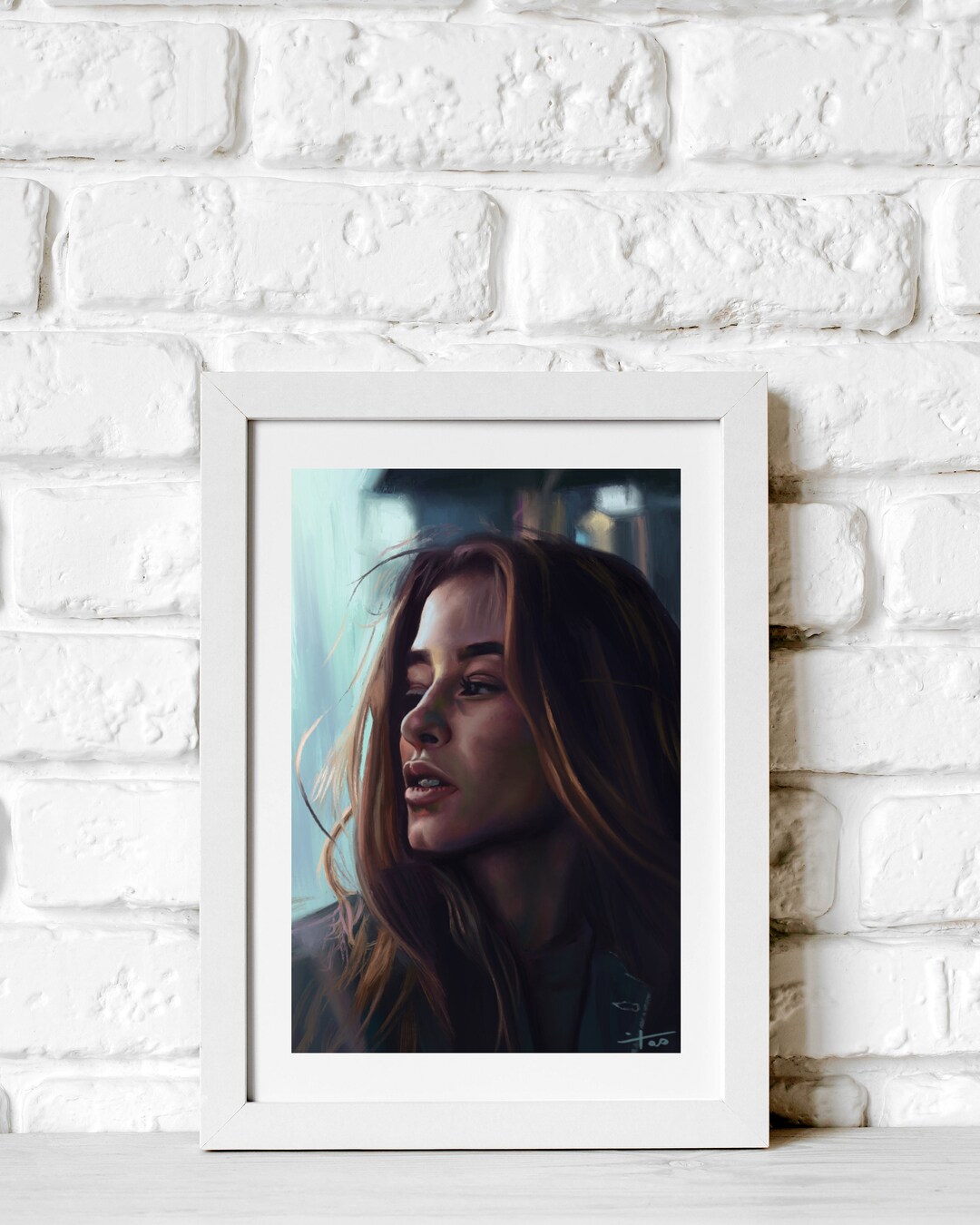Painting of a Girl Staring in the Distance/ Art Print/ Wall Art/ Art ...