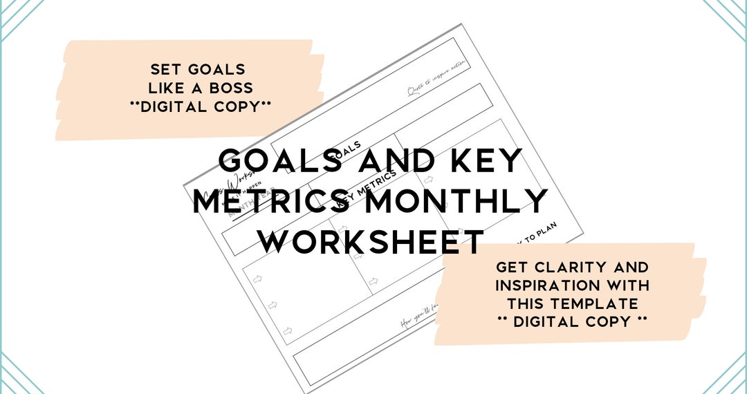 TEMPLATE - Printable Worksheet for Goals and Key Metrics Setting ...