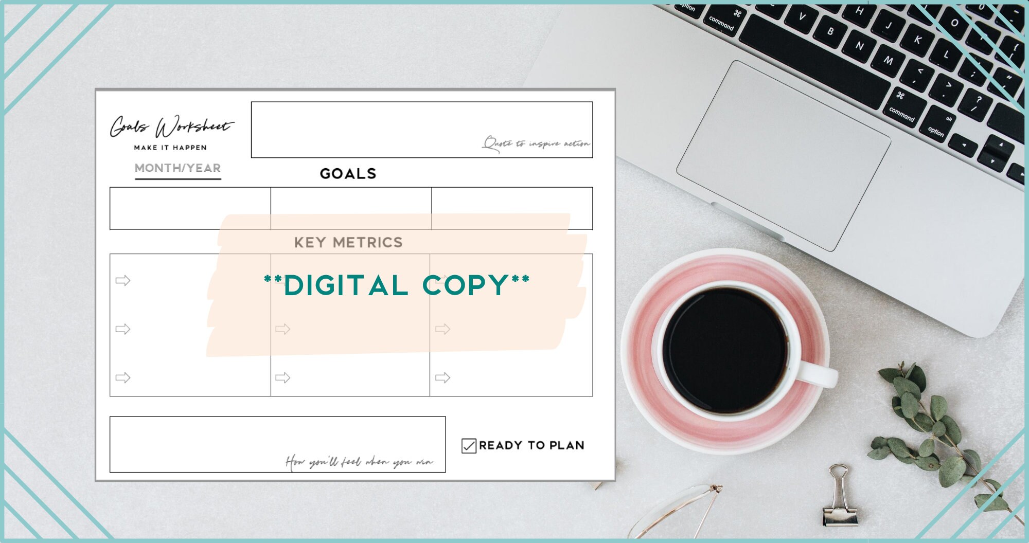 TEMPLATE - Printable Worksheet for Goals and Key Metrics Setting ...