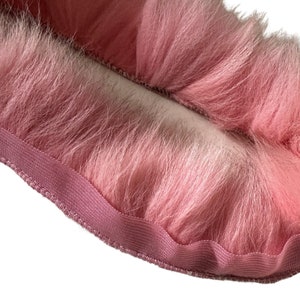 Fluffy Pink Fur Fox Trimming on Ribbon Trim for Costume, Decoration ...