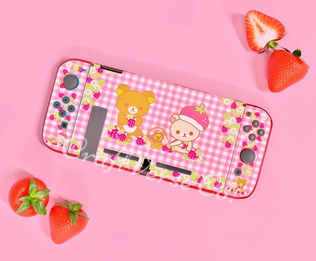Strawberry Bear Switch Case Strawberry Nintendo Switch Case Bear ...
