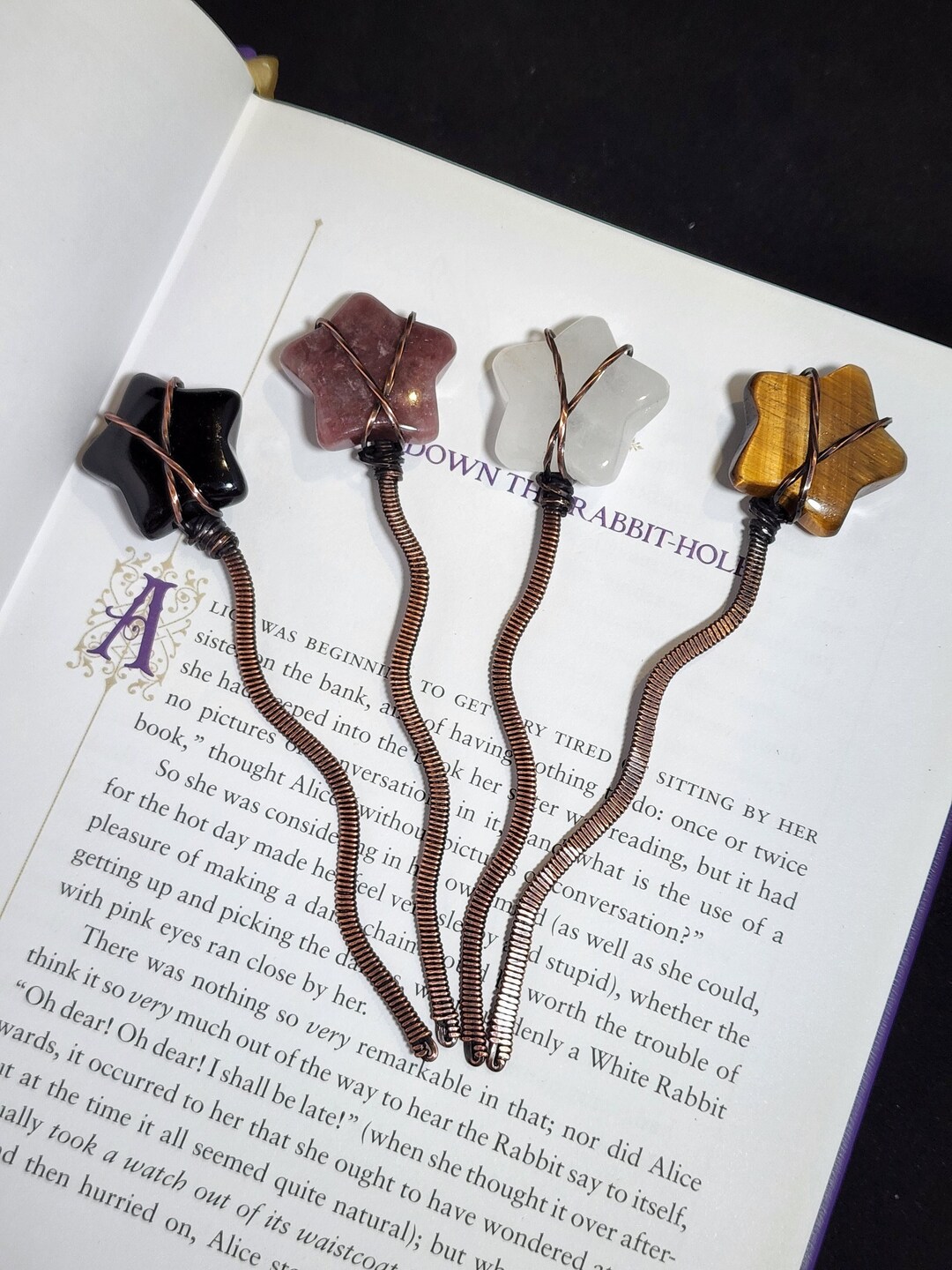 Star Gemstone Bookmark / Twisted Copper Wire Bookmarker / Handmade ...