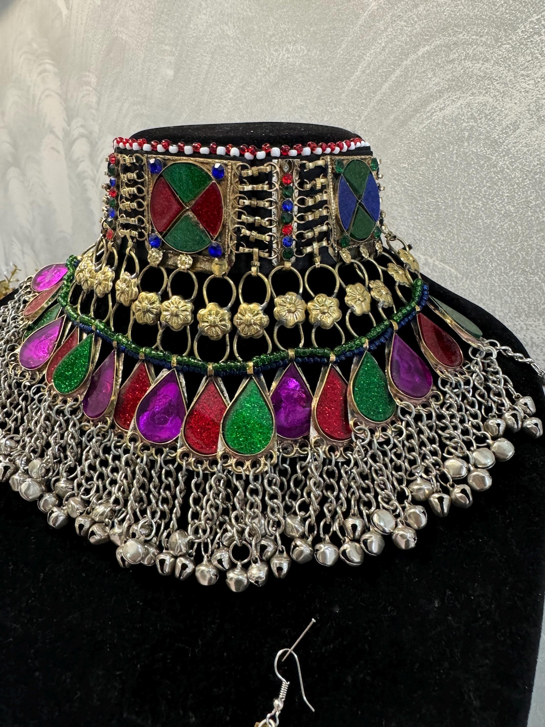Multicolour Afghan Kuchi Jewellery Set Includes Tikka & Earrings ...