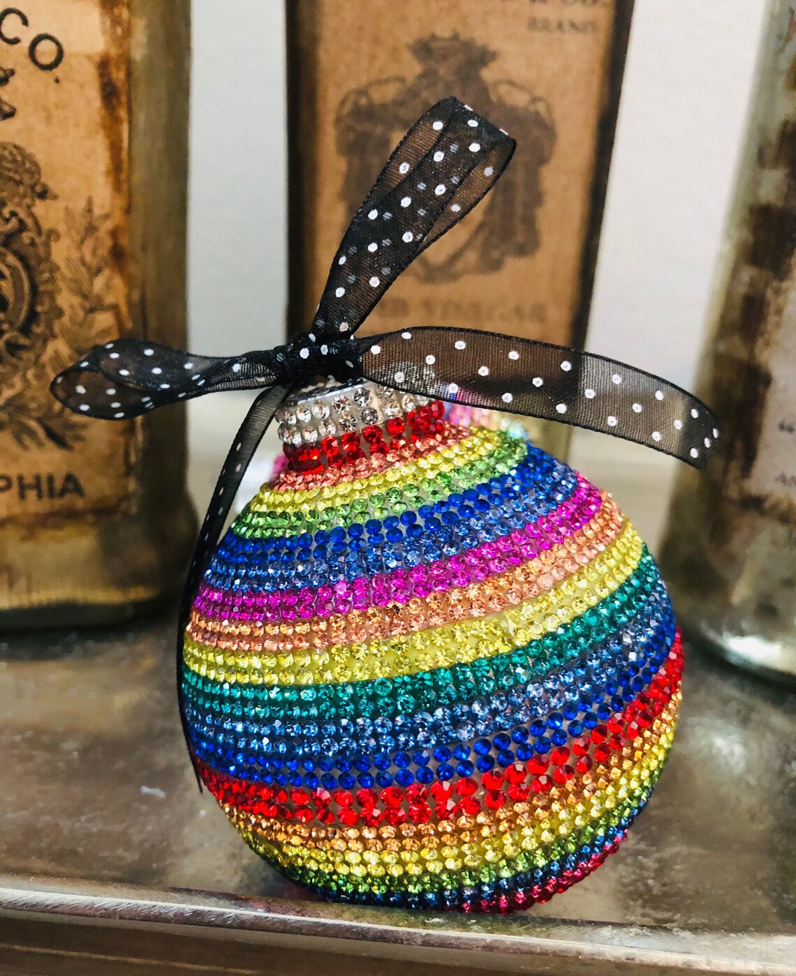 Rainbow Rhinestone Glass Ornament Perfect Pride Month Gift - Etsy