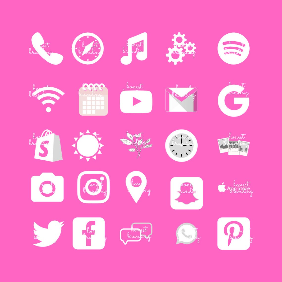Hot Pink and White Aesthetic Ios 14 Widget Covers & App Icons - Etsy