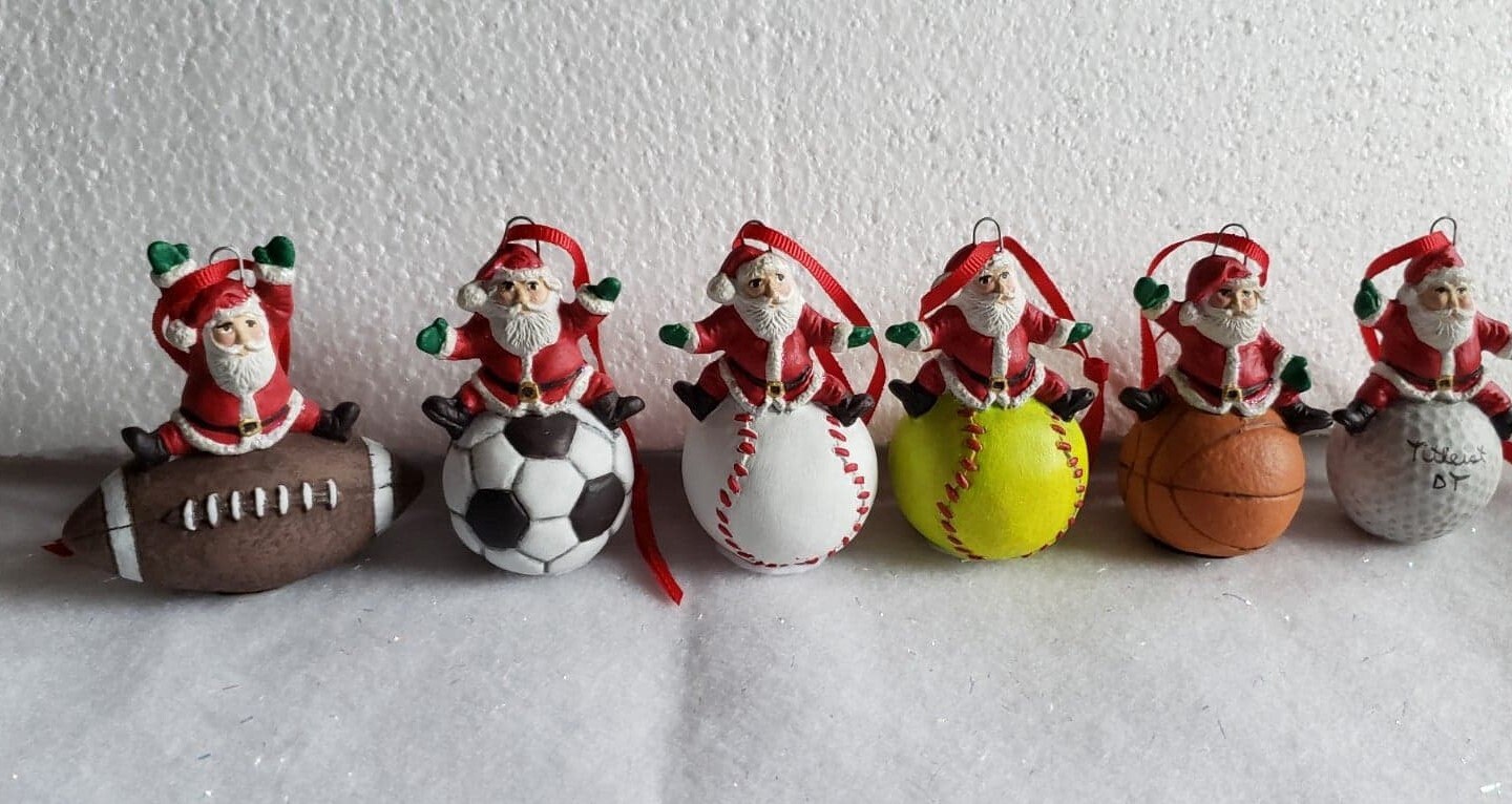 Sport Balls With Santa Ornaments - Etsy UK