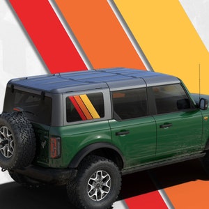 Window Decals for Ford Bronco, Rear Side Window Racing Stripes, Fits ...