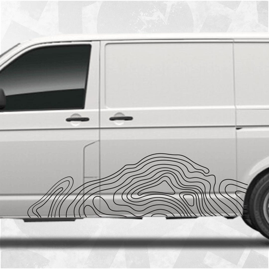 Van Topographic Map Pattern Decals - Car Vinyl Decal - Universal Fit ...