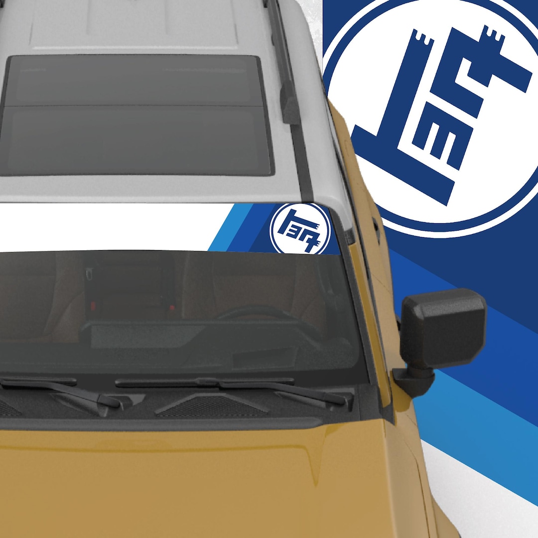 Windshield Car Banner Decal - Retro Blue Scheme Car Printed Sticker ...