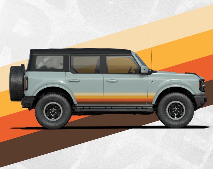 Ford Bronco (2 Door) - 3M Vinyl Wrap Vintage Woody Graphics Kit - Woody ...
