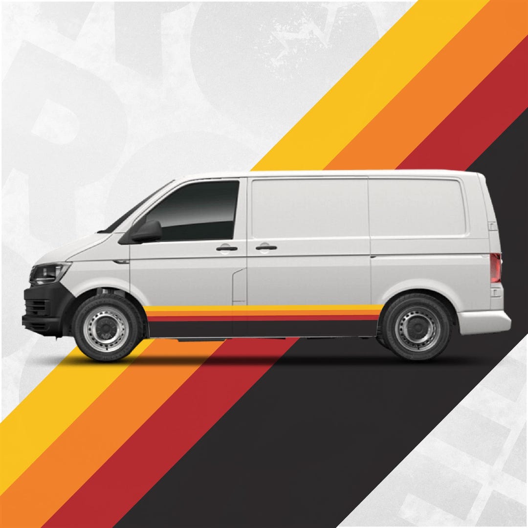 Retro Side Stripe Decal Kit for VW Transporter – Triple Color Wrap ...