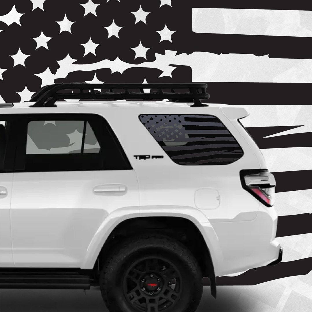 Toyota 4runner Window Decal - Distressed American Flag Quarter Window ...