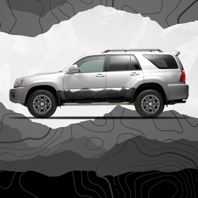 Toyota 4runner Rocker Panel Decals – Mountain Range Topographic Side ...
