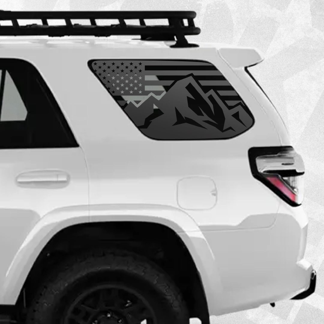Toyota 4runner Compatible Window Decal - American Flag With Mountain ...