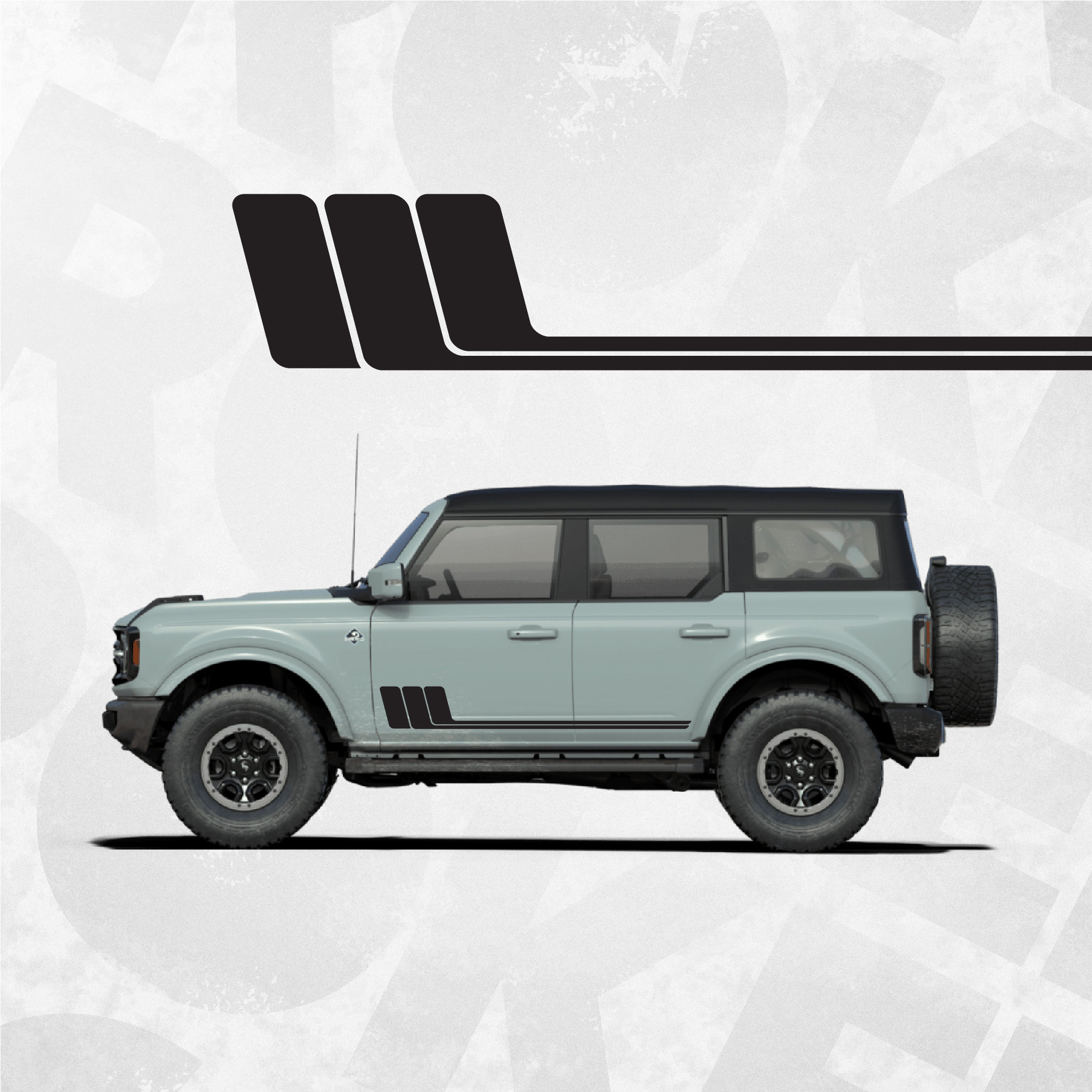 Gloss Black Vehicle Graphics 2-Piece Car Door Side Rocker Panel Racing ...