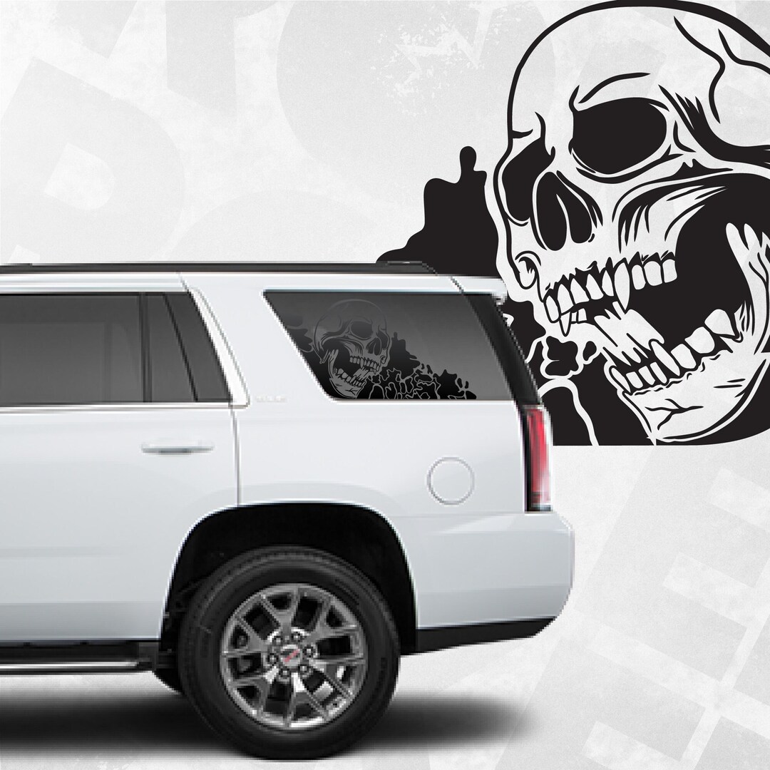 GMC Yukon Window Decal - Nightmare Skull Graphics - Fits GMC Yukon 2014 ...