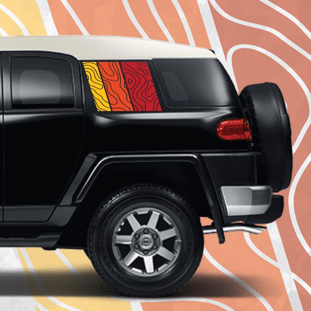 Topographic TRD Retro Side Stripe Decals - Fits Toyota FJ Cruiser - Set ...