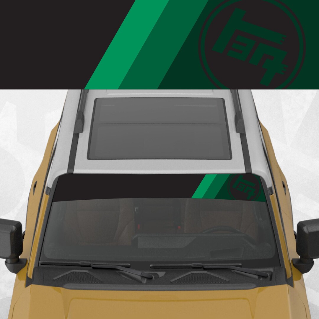 Windshield Banner - Retro Green Scheme Car Printed Sticker - Fits SUV ...