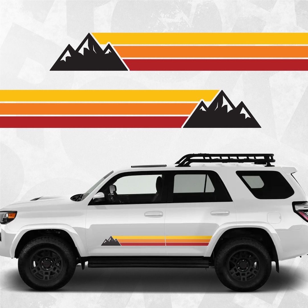 Decals for Toyota 4runner, Mountain With Retro Stripe, Ivan Stewart TRD ...