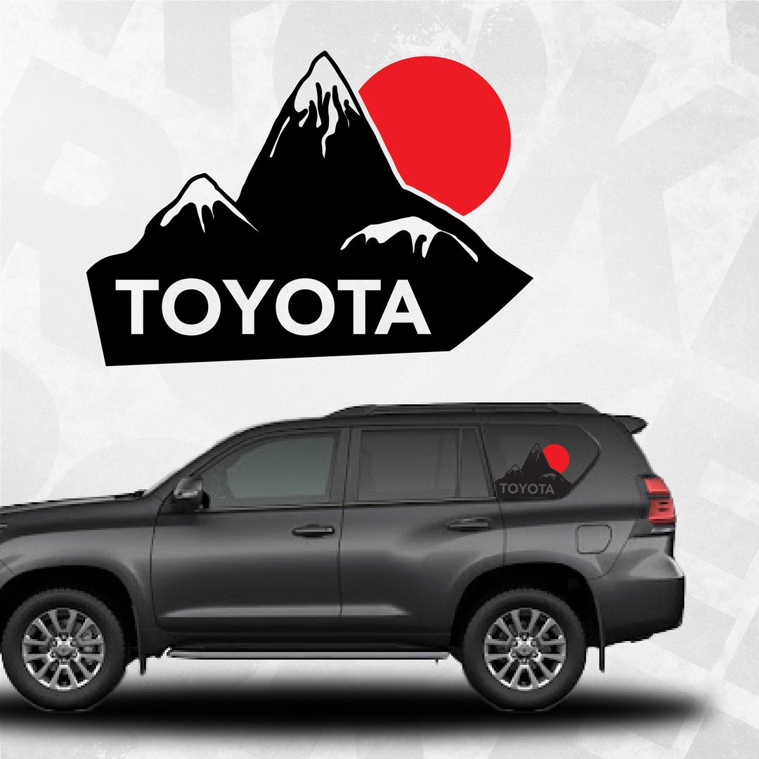 Toyota Land Cruiser Window Decal - Mountains With Sun Landscape - Fits ...