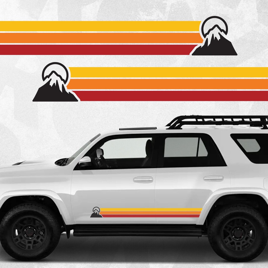 Decals for Toyota 4runner - Sunset Mountain Stripe Graphics - Adventure ...