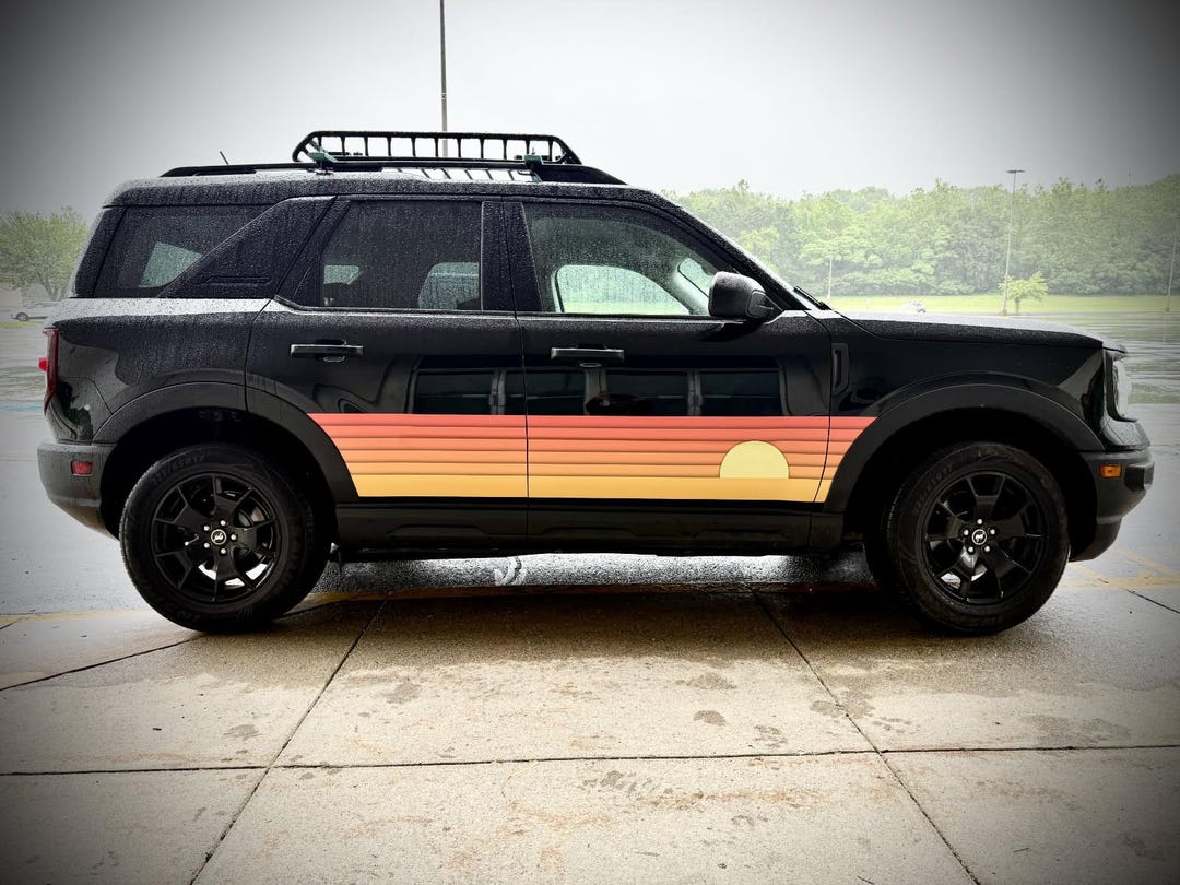 Retro Vinyl Wrap Graphics Kit - Ford Bronco Sport Compatible Decal ...