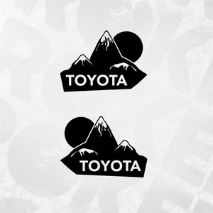 Toyota Land Cruiser Window Decal - Mountains With Sun Landscape - Fits ...