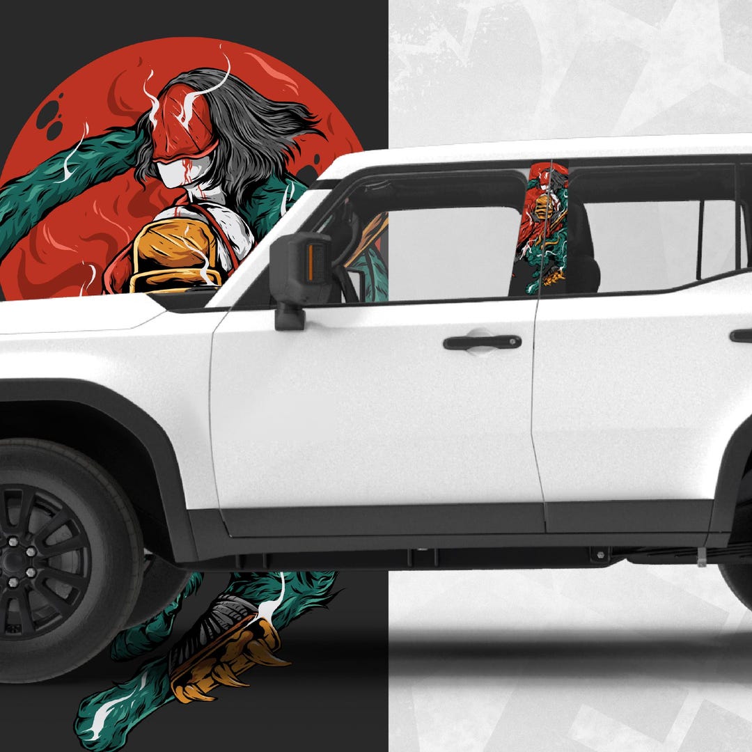 Samurai JDM Door Pillar Vinyl Wrap – Car Graphic Livery Wrap Decal Set ...