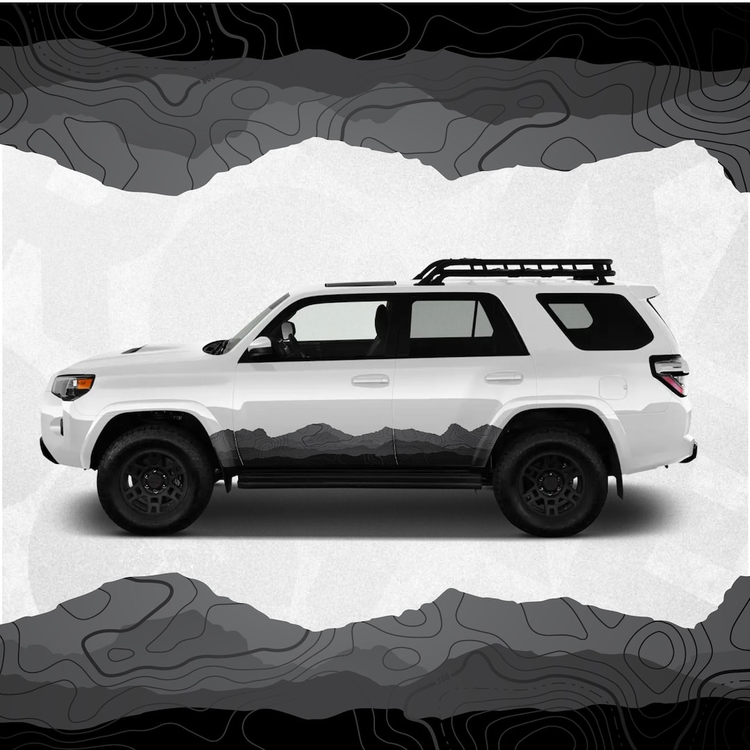 Toyota 4runner Decals - Mountain Landscape Topographic Map Pattern in ...