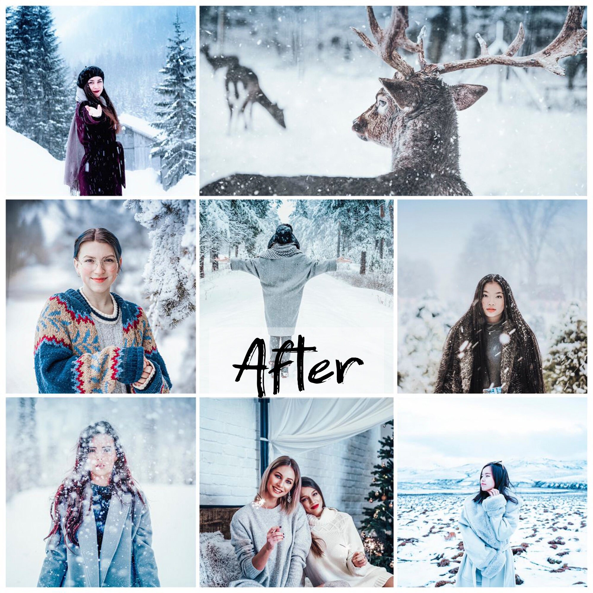 10 Cold Winter Mobile Desktop Presets Filters Lightroom Instagram ...