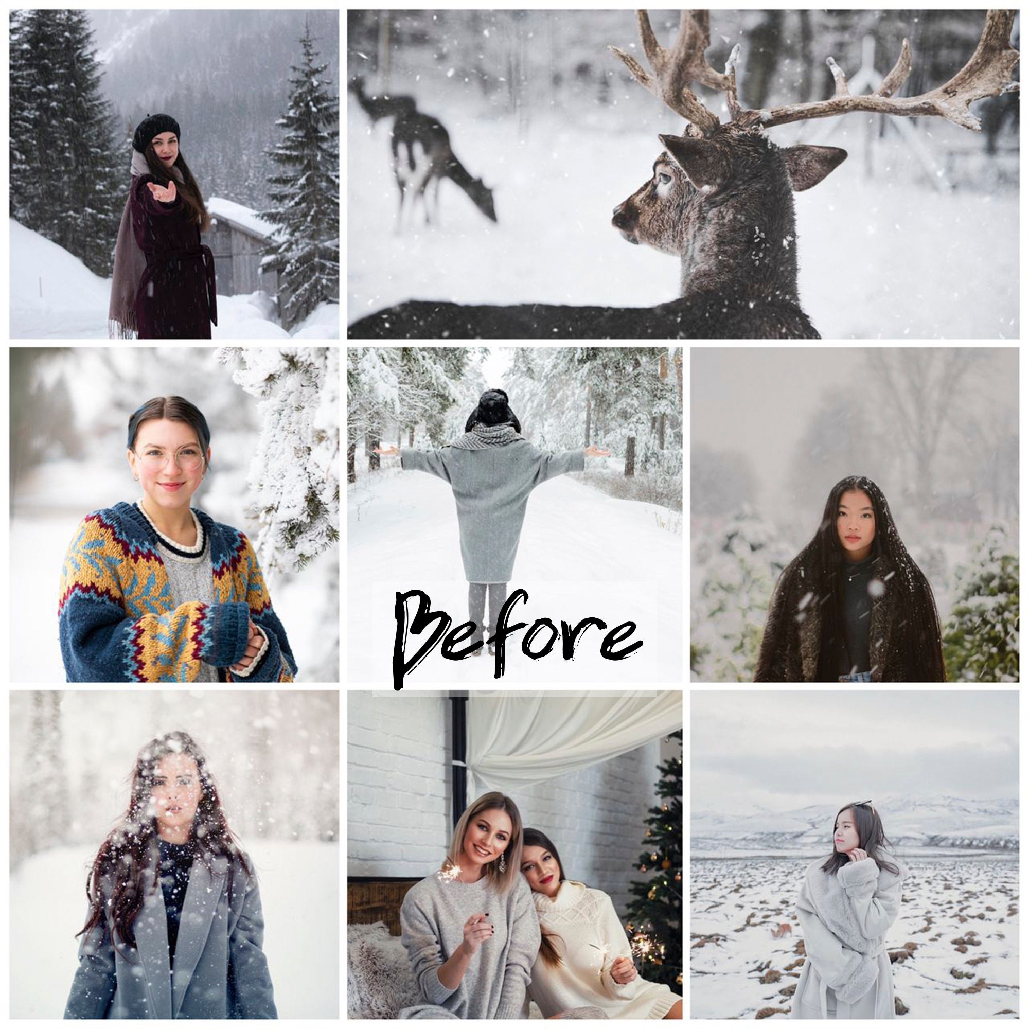 10 Cold Winter Mobile Desktop Presets Filters Lightroom Instagram ...