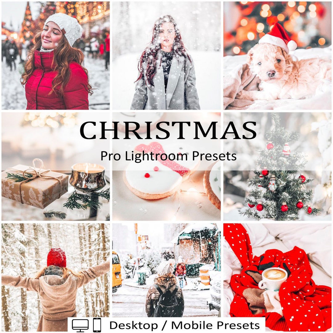 10 Christmas Mobile Desktop Presets Filters Lightroom Instagram Blogger ...