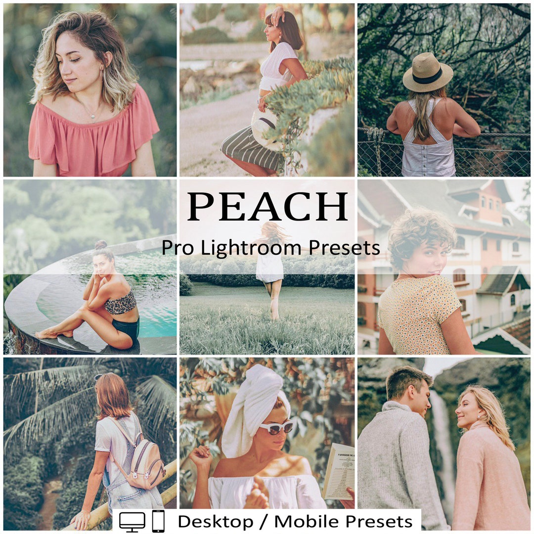 10 Peach Lightroom Photo Preset Filter Mobile Desktop Portrait - Etsy