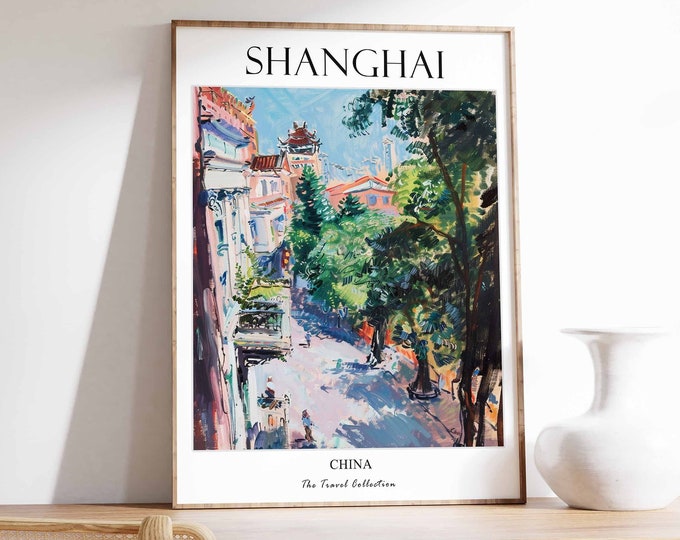Shanghai Travel Poster, China Wall Art, China Print, Shanghai Poster ...