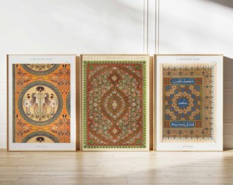 Arabic Pattern Prints, Islamic Decor, Middle Eastern Poster Set ...