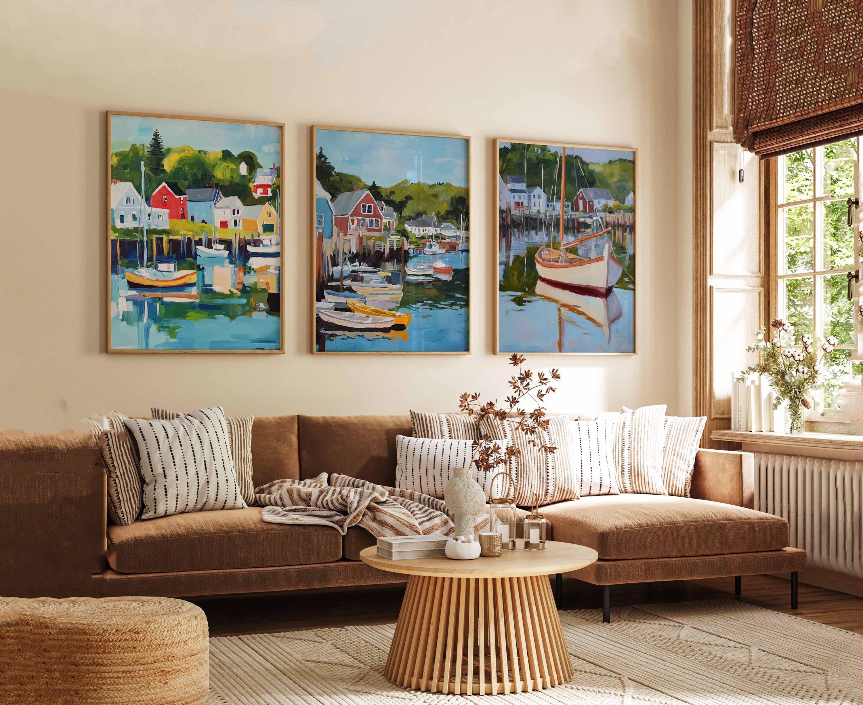 Set of 3 Camden Maine Posters, Vintage Travel Prints, USA Coastal Wall ...