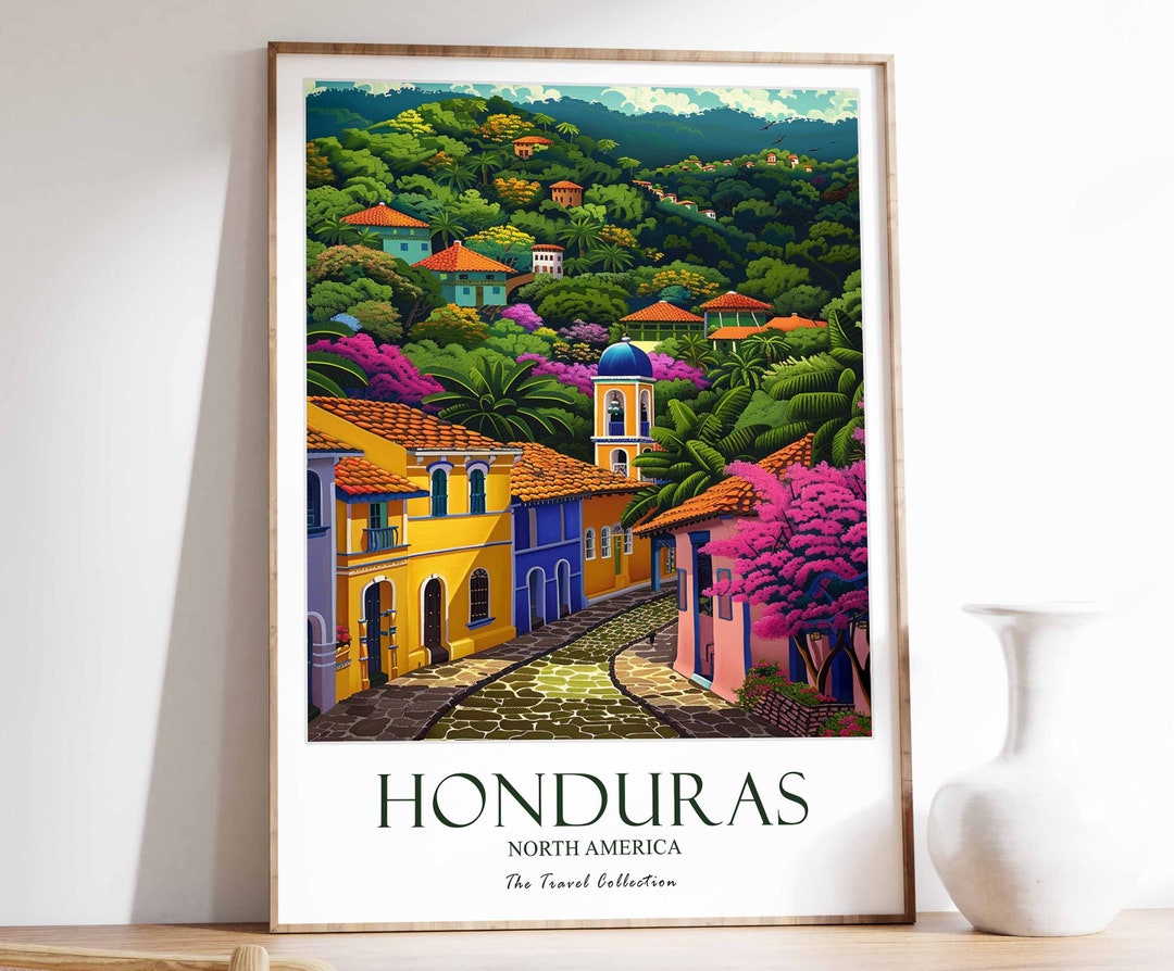 Honduras Print, Honduras Travel Poster, North America Travel Poster ...