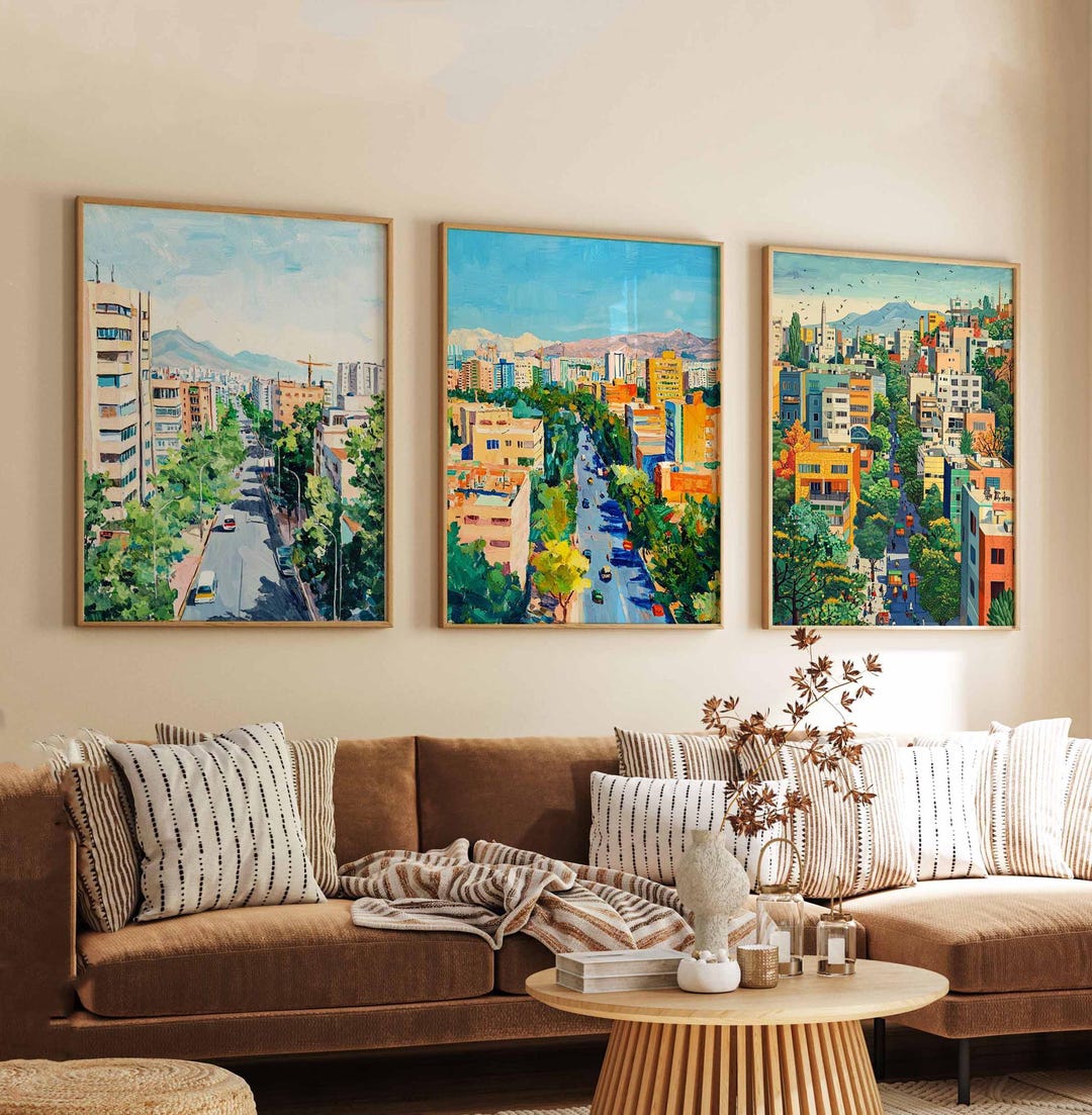 Set of 3 Tehran Posters, Tehran Travel Prints, Tehran Wall Art, Iran ...