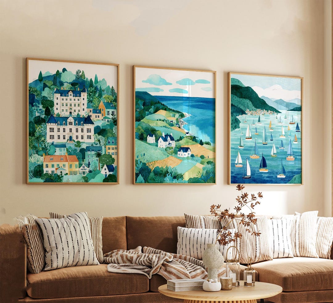 Set of 3 Conwy Travel Posters, Wales Coastal Wall Art, UK Castle Prints ...