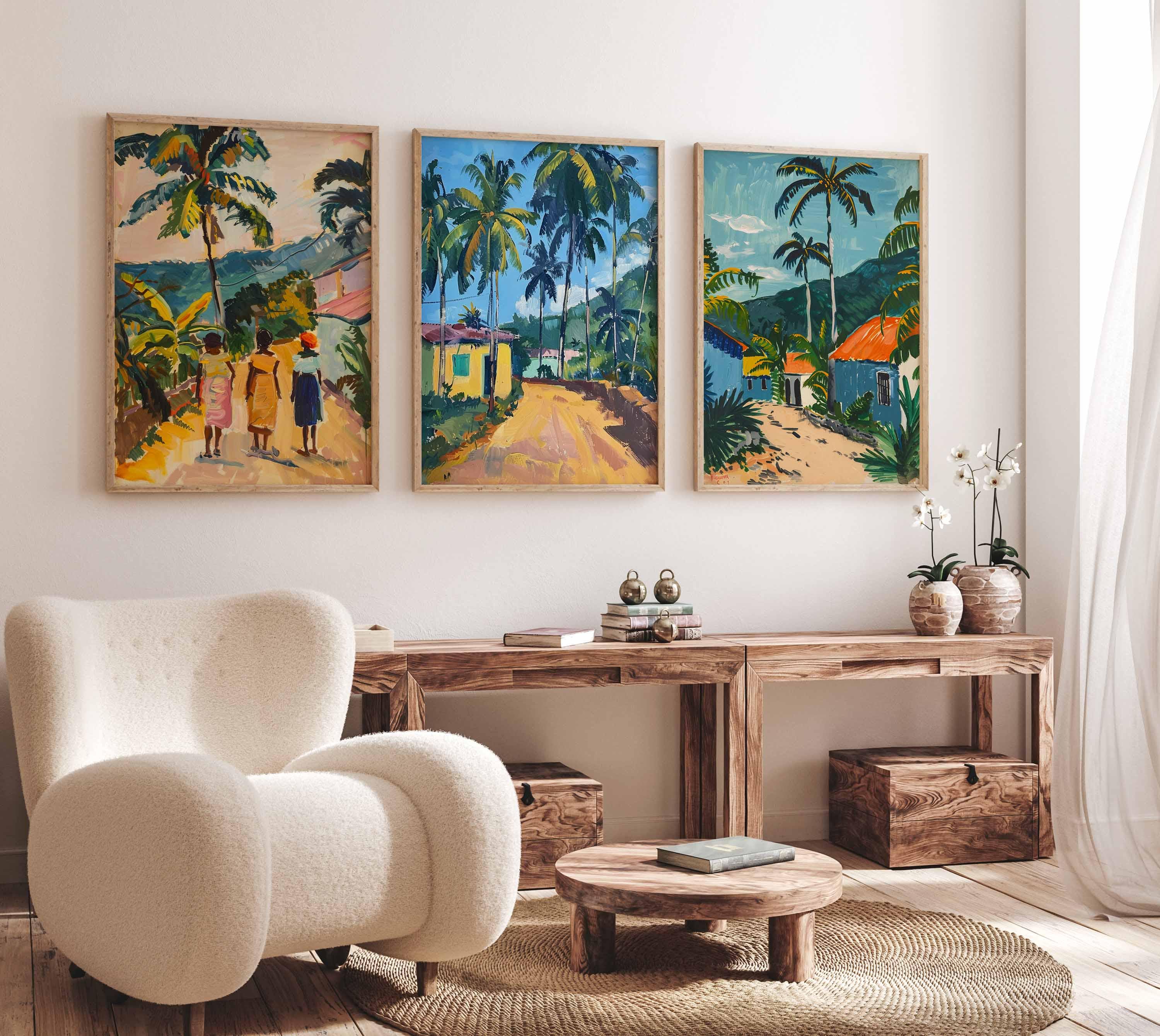 Set of 3 Haiti Posters, Haiti Travel Prints, Caribbean Wall Art Set ...