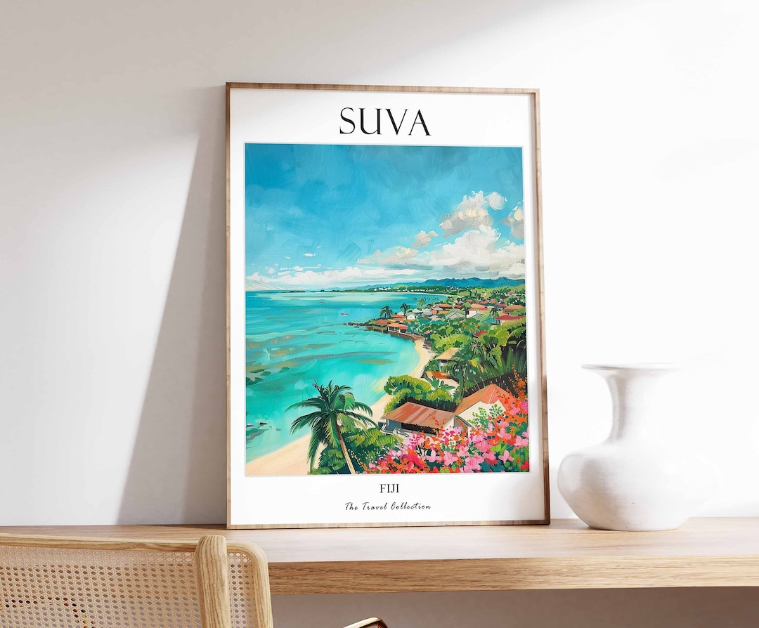 Suva Poster, South Pacific Poster, Island Poster, Paradise Poster, Fiji ...