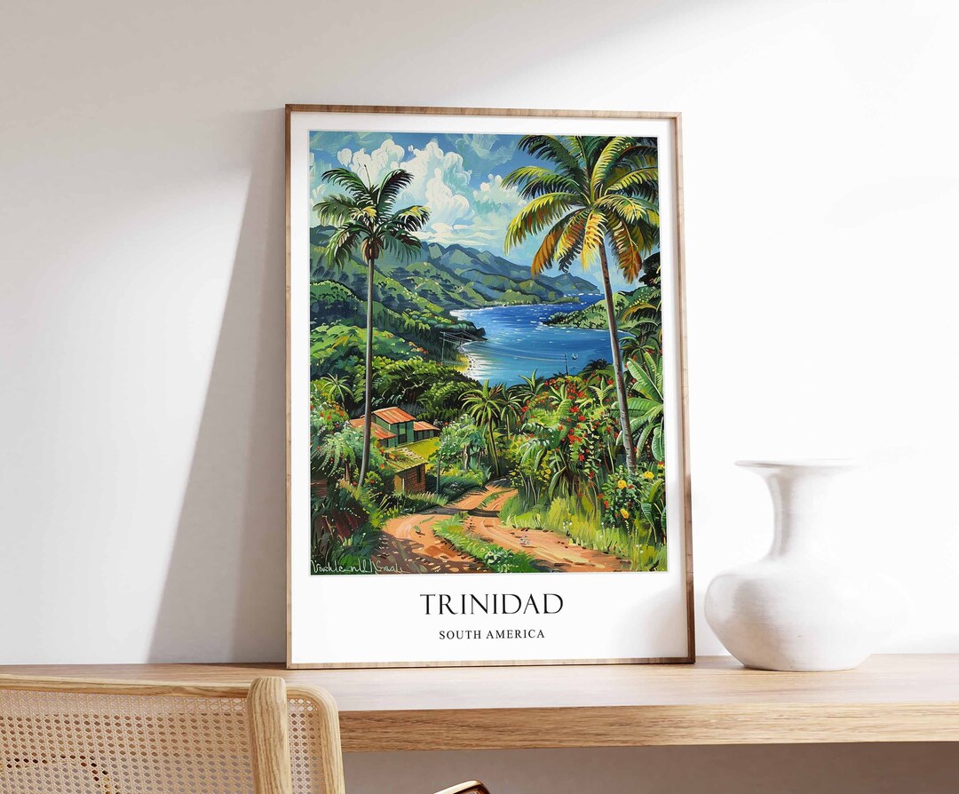Trinidad Poster, Tropical Island Decor, Maracas Bay Artwork, Trinidad ...