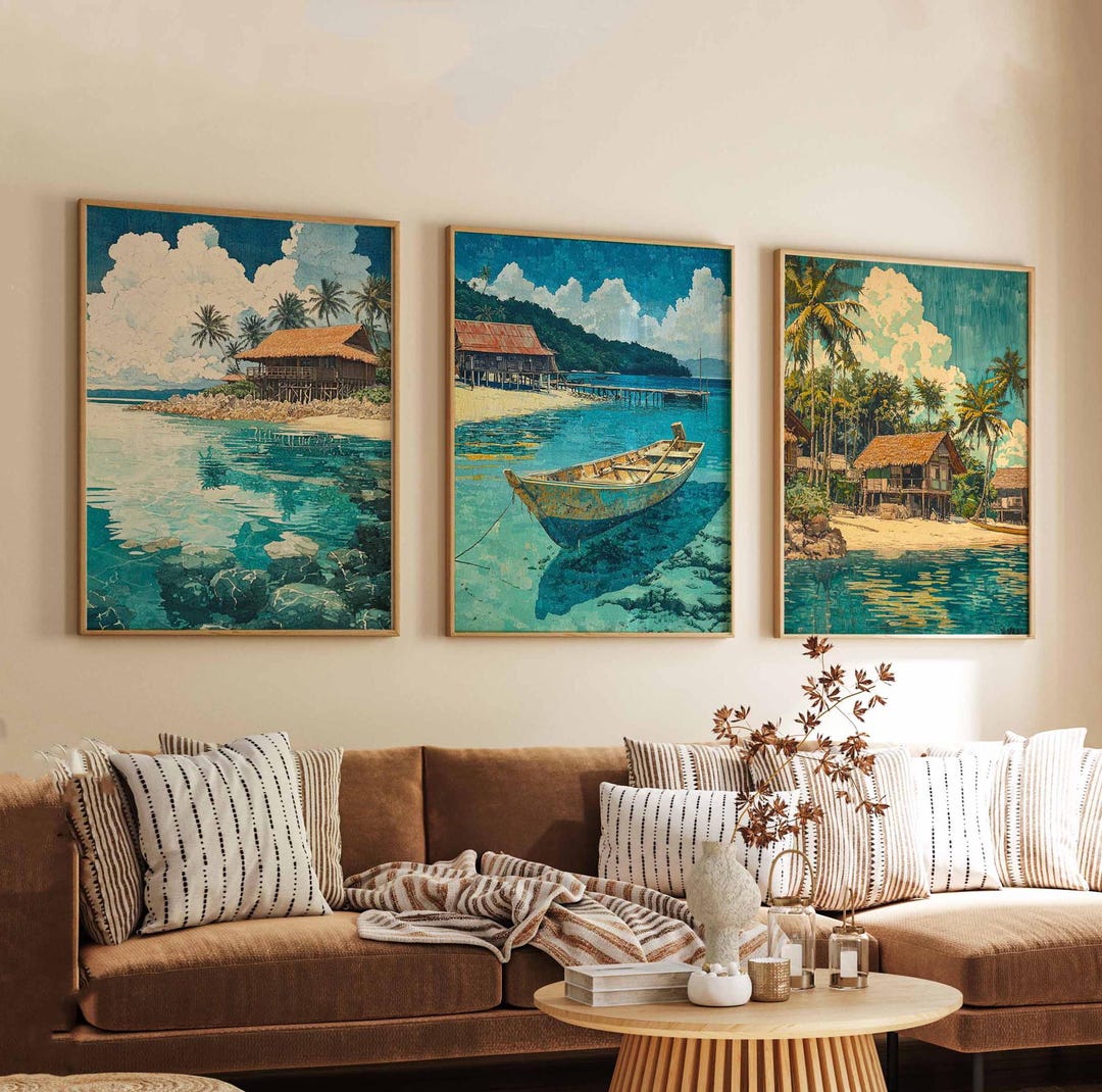 Set of 3 Siargao Posters, Siargao Travel Prints, Siargao Wall Art, Siargao Island Prints ...
