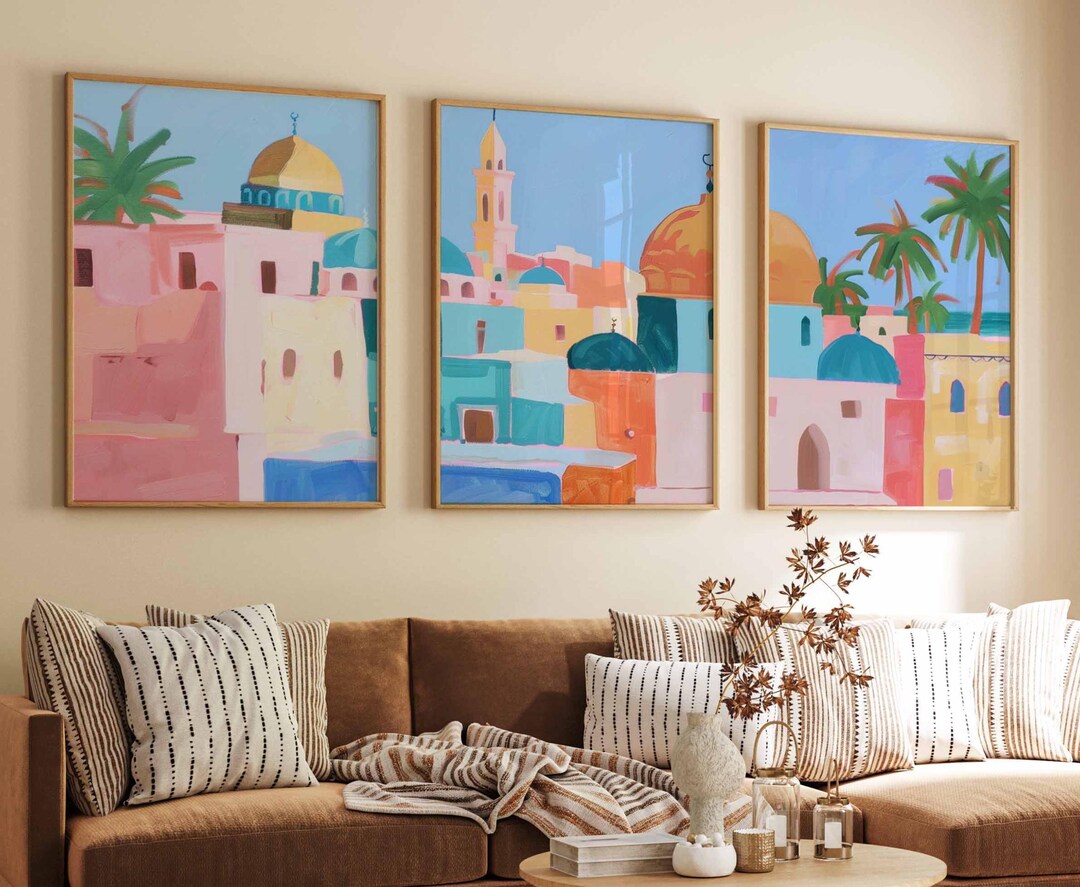 Set of 3 Benghazi Posters, Libya Travel Prints, Middle Eastern Decor ...