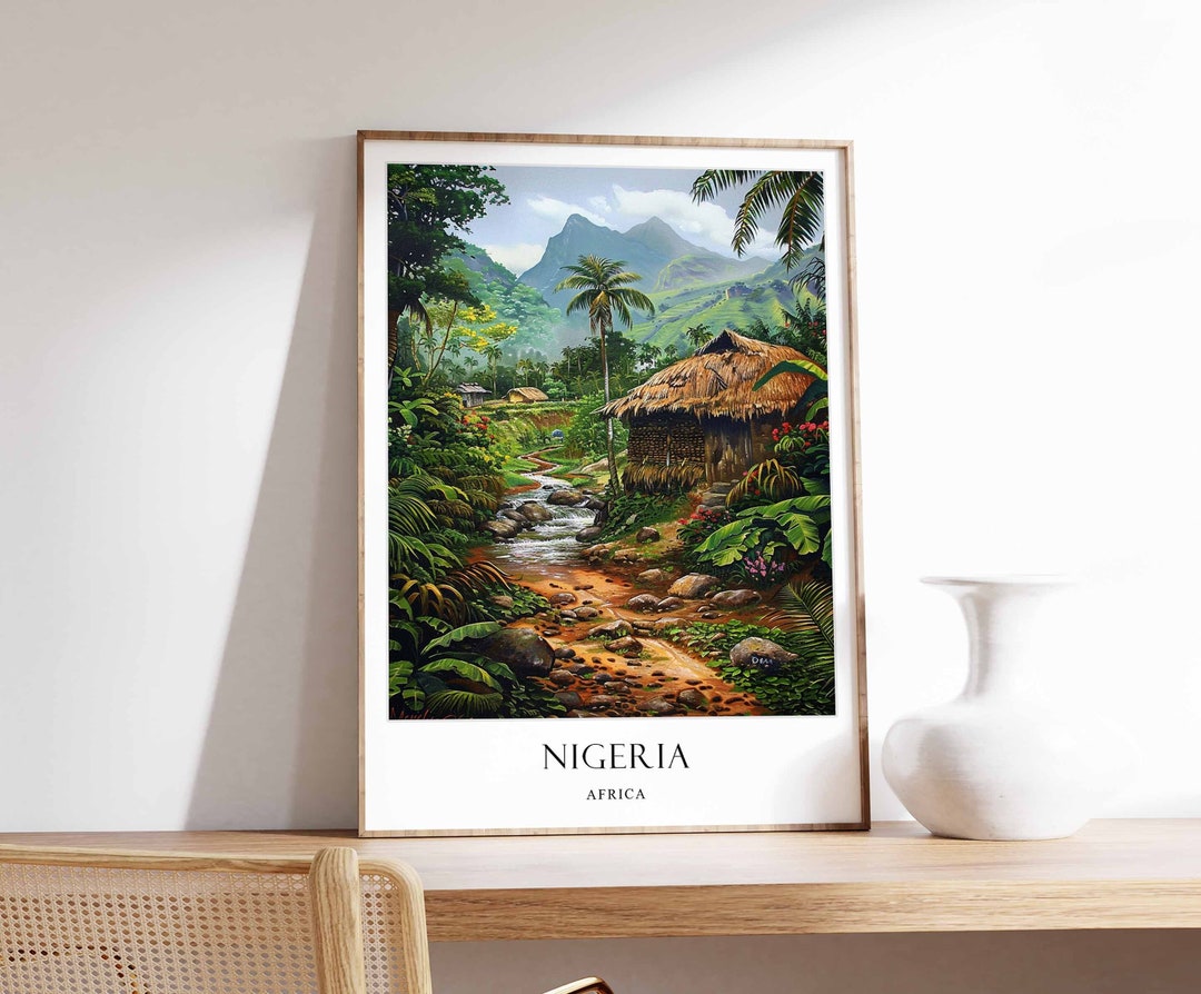 Nigeria Poster, West Africa Wall Decor, Nigerian Landscape Art, Lagos ...
