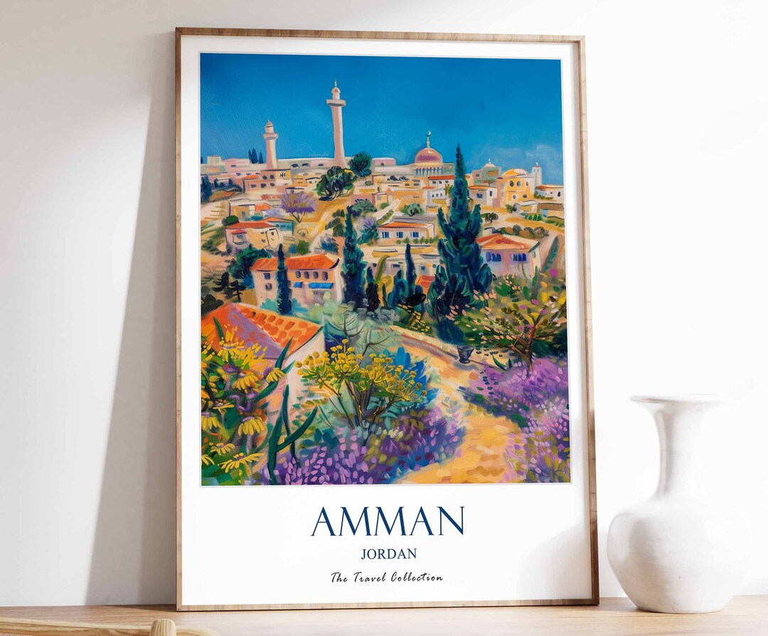 Amman Print, Amman Travel Poster, Jordan Travel Print, Islamic Decor ...
