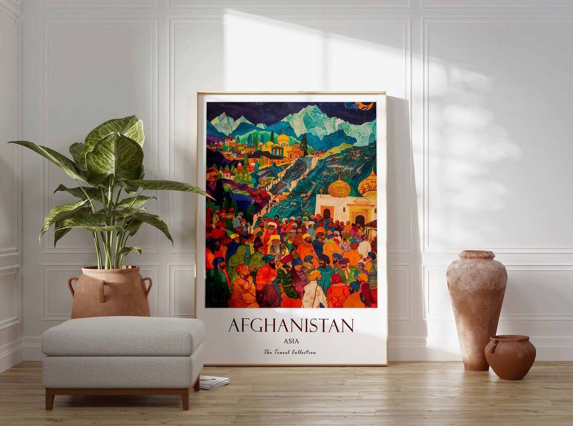 Afghanistan Travel Print, Vintage Afghan Art Poster, Kabul Print ...