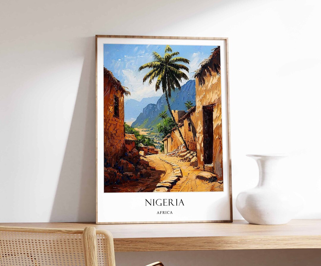 Nigeria Poster, West Africa Wall Decor, Nigerian Landscape Art, Lagos ...