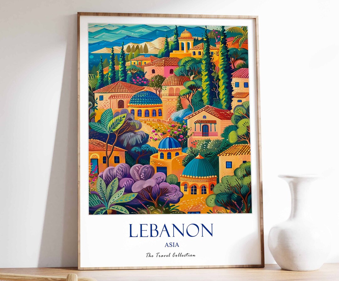 Lebanon Print, Lebanon Travel Poster, Middle East Travel Print, Islamic ...