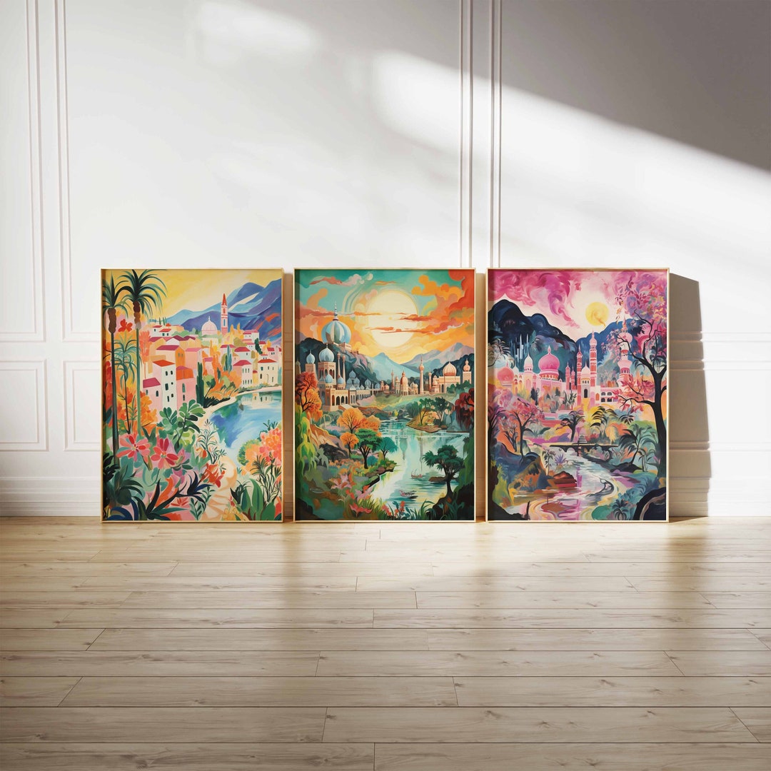 Set of 3 Pakistan Poster Set, Vintage Pakistani Street Art Prints ...